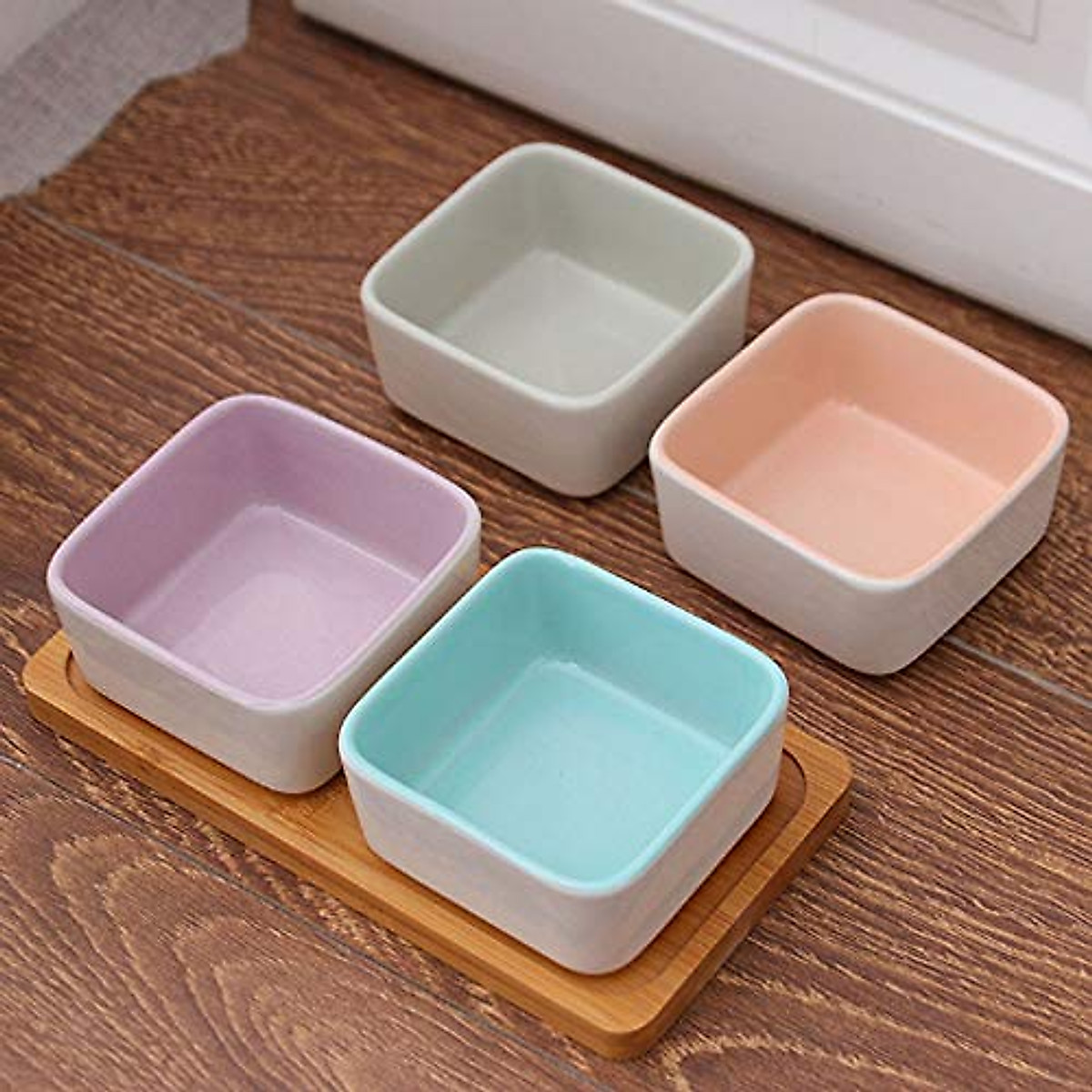 FUUIE Bowls for Food and Water Pet Bowl/Pet Universal/Ceramic/Orange Gray Blue/Bite and Anti-Turnover Easy to Clean