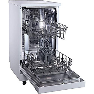Danby DDW1805EWP 18 inch Portable Dishwasher with 8 Place Setting Capacity; 4 Wash Cycles; Energy Star Certified; Adjustable Upper Rack; in White