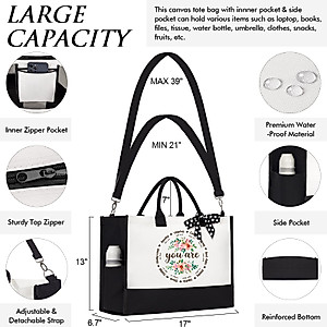 Christian Gifts for Women Faith, Inspirational Religious Gifts for Women, Catholic Spiritual Gifts Mothers Day Birthday Gifts for Women Mom Sister Best Friends Coworkers - Canvas Tote Bag & Makeup Bag