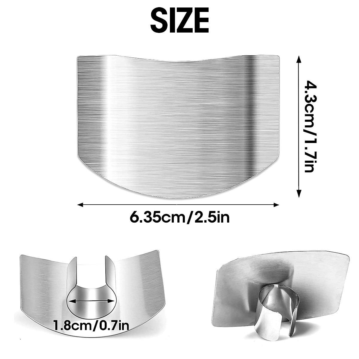 SKRYUIE 4 PCS Finger Guards for Cutting Stainless Steel Knife Slicing Finger Guard, Kitchen Safe Chop Cut Tool Finger Hand Protector, When Cutting Dicing Food Kitchen Tools Avoid Knife Hurting