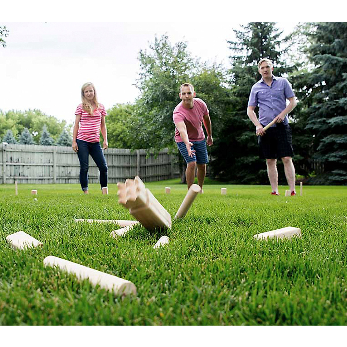 Yard Games Kubb Premium Size Outdoor Tossing Game with Carrying Case, Instructions, and Boundary Marker