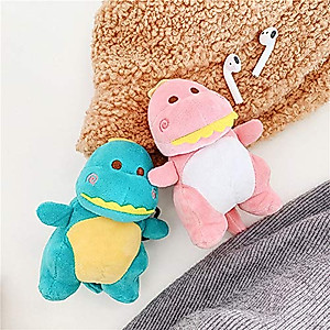 SGVAHY Case for Apple Airpods 1&2 Case Cover with Keychain Kawaii Airpod Case Cover Cute Dinosaur Airpods 2nd 1st Generation Wireless Charging Case Fluffy Soft Plush Airpod Case (Green)