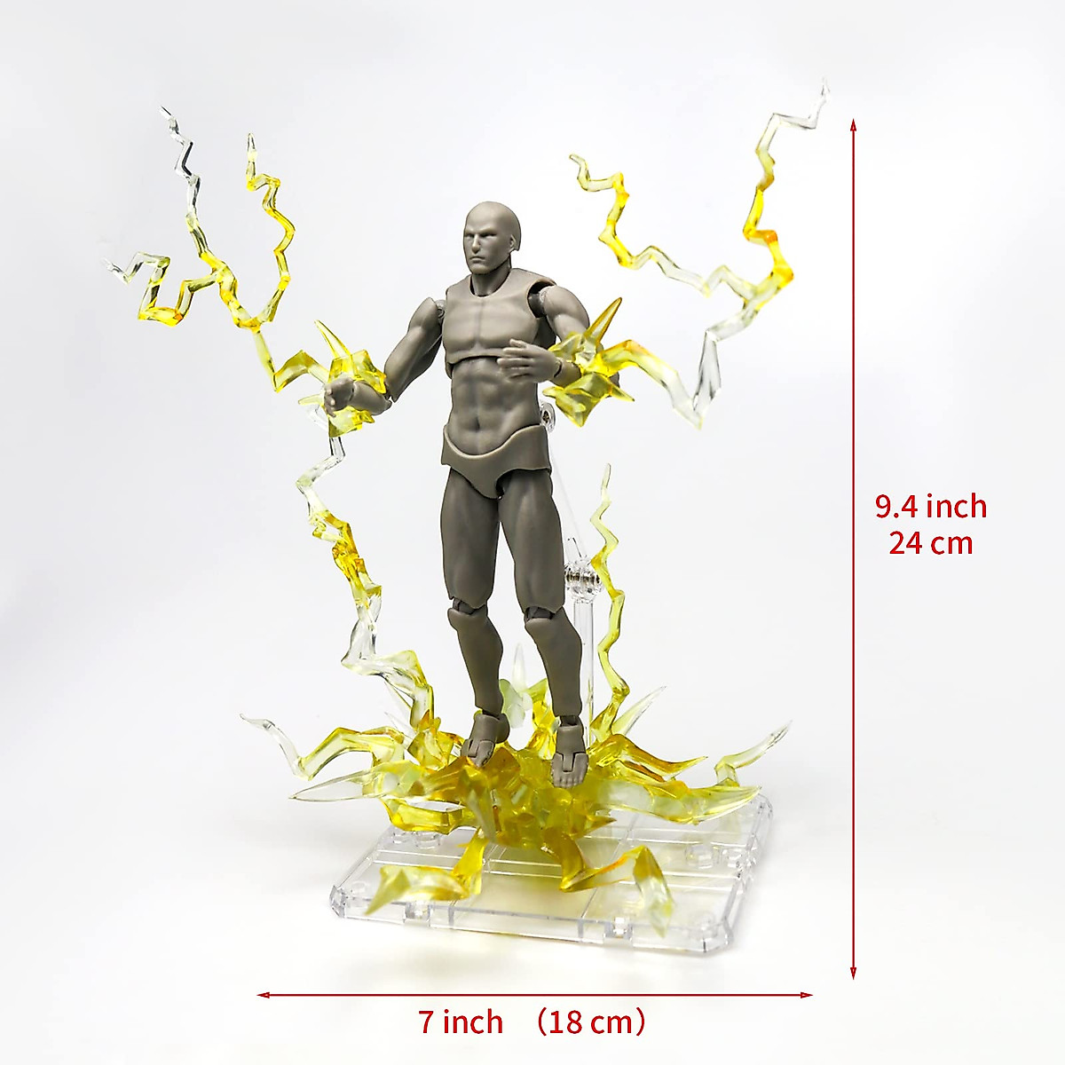 Linhoo Action Figure Stand, Figure Display Lightning Effects Compatible with HG RG SD SHF Gundam Stand 1/144 with Screwdriver