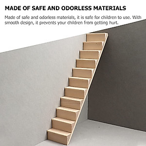 Toyvian Doll House Stairs Landscape Layout Props Miniature Staircase Mini House Stairs Model Home Décor Stairs Statues Wood Stairs Mini Stair Step Mini Houses Wooden Furniture Small Stairs