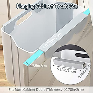 SHAIDOJIO Hanging Kitchen Trash Can, Collapsible Trash can for Kitchen, Wall Mounted Foldable Small Garbage Can Compost Bin, 2.6 Gallon Under Sink Waste Bin for Cabinet/Bedroom/Car/Bathroom (Grey)