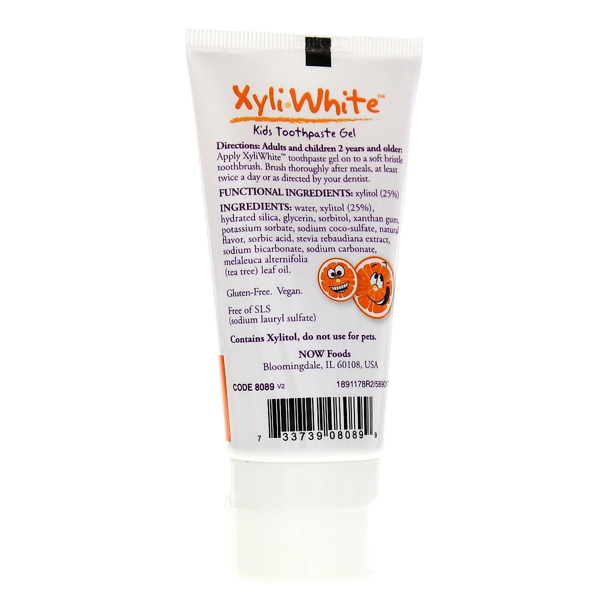 XyliWhite Orange Splash Kids Toothpaste Now Foods 3 oz Gel Pack of 2