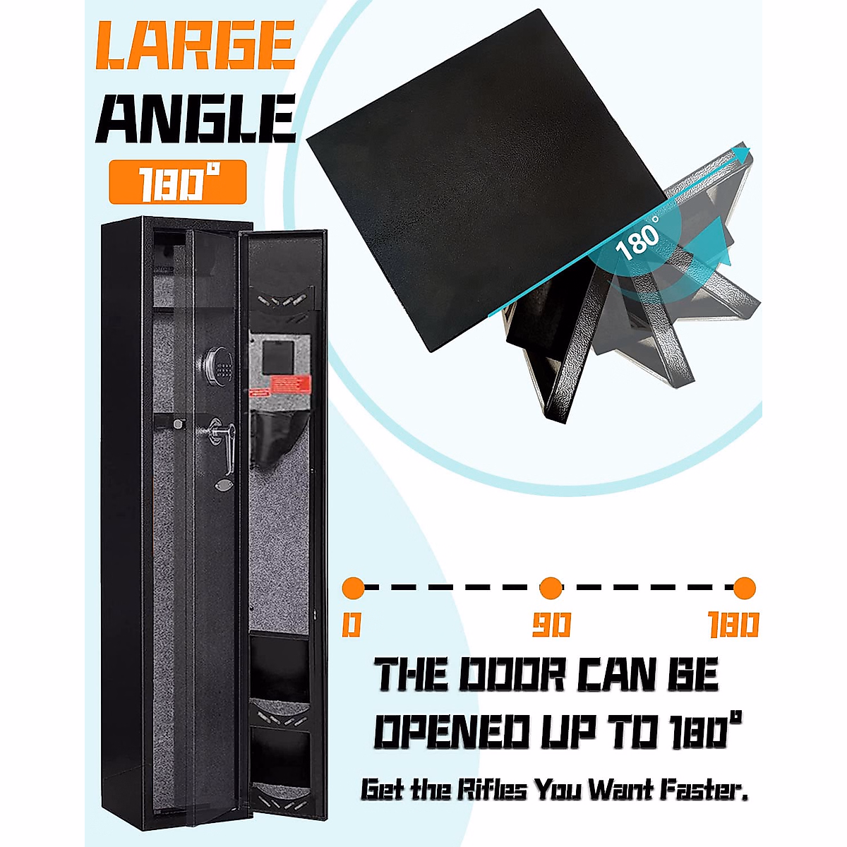 KAER 2-Gun Safes for Home Rifle and Pistols Electronic Gun Security Cabinet Quick Access Gun Rifle Gun Security Cabinet Safes Gun Cabinet for Shotguns with Built-in Removable Storage Shelf-1.73