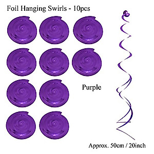 ZERODECO Birthday Decoration Set, Happy Birthday Banner Bunting with 4 Paper Fans Tissue 6 Paper Pom Poms Flower 10 Hanging Swirl and 20 Balloon for Birthday Party Decorations - Purple Lavender White