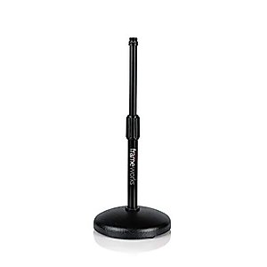 Gator Frameworks Desktop Microphone Stand with Round Weighted Base & Adjustable Height (GFW-MIC-0501)