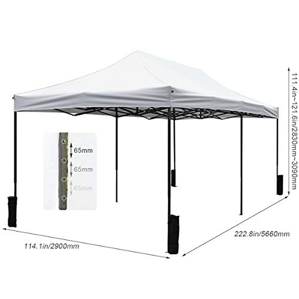 Pop Up Canopy 10x20 pop up Canopy Tent Folding Protable Ez up Canopy Party Tent Sun Shade Wedding Instant Better Air Circulation Outdoor Gazebo with Backpack Bag