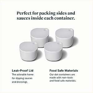 Caraway 4pc Dot Inserts - Dash Ramekins w/Lid - Easy to Store, Non Toxic - Perfect for Sauces, Garnish, & Small Snack or Sides
