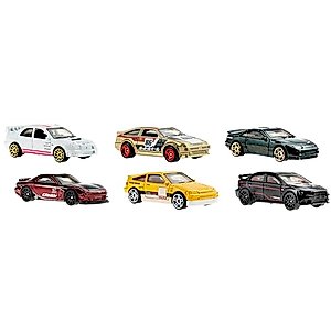 Hot Wheels HW Legends Multipacks of 6 Toy Cars, 1:64 Scale, Authentic Decos, Popular Castings, Rolling Wheels, Gift for Kids 3 Years Old & Up & Collectors