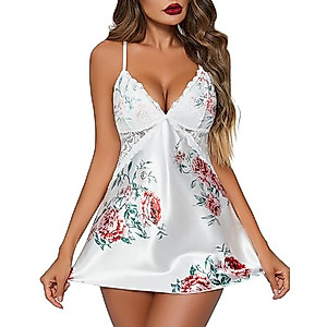 Avidlove Women'S Lingerie Cute Floral Pajama Set Lingerie Party Satin Clubwear