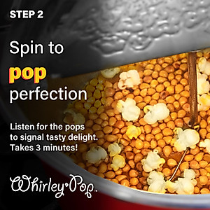 Original Whirley-Pop Popcorn Popper Kit - Metal Gear - Stainless Steel - 1 Real Theater All Inclusive Popping Kit