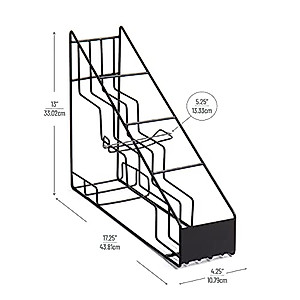 Mind Reader IRSYR4-BLK Clear Syrup Bottle Holder, Wire 4 Compartment Bottle Organizer, Storage for Syrup, Wine, Dressing - 4 Capacity, Black