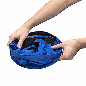 Hampton Rose Co. - 2-Pack Horse Feeding Bags - Heavy-Duty Breathable PVC-Coated Mesh Grain Feeder Nose Muzzle with Adjustable Straps - Complete with Stitched-in Alloy Rings and Solid Base