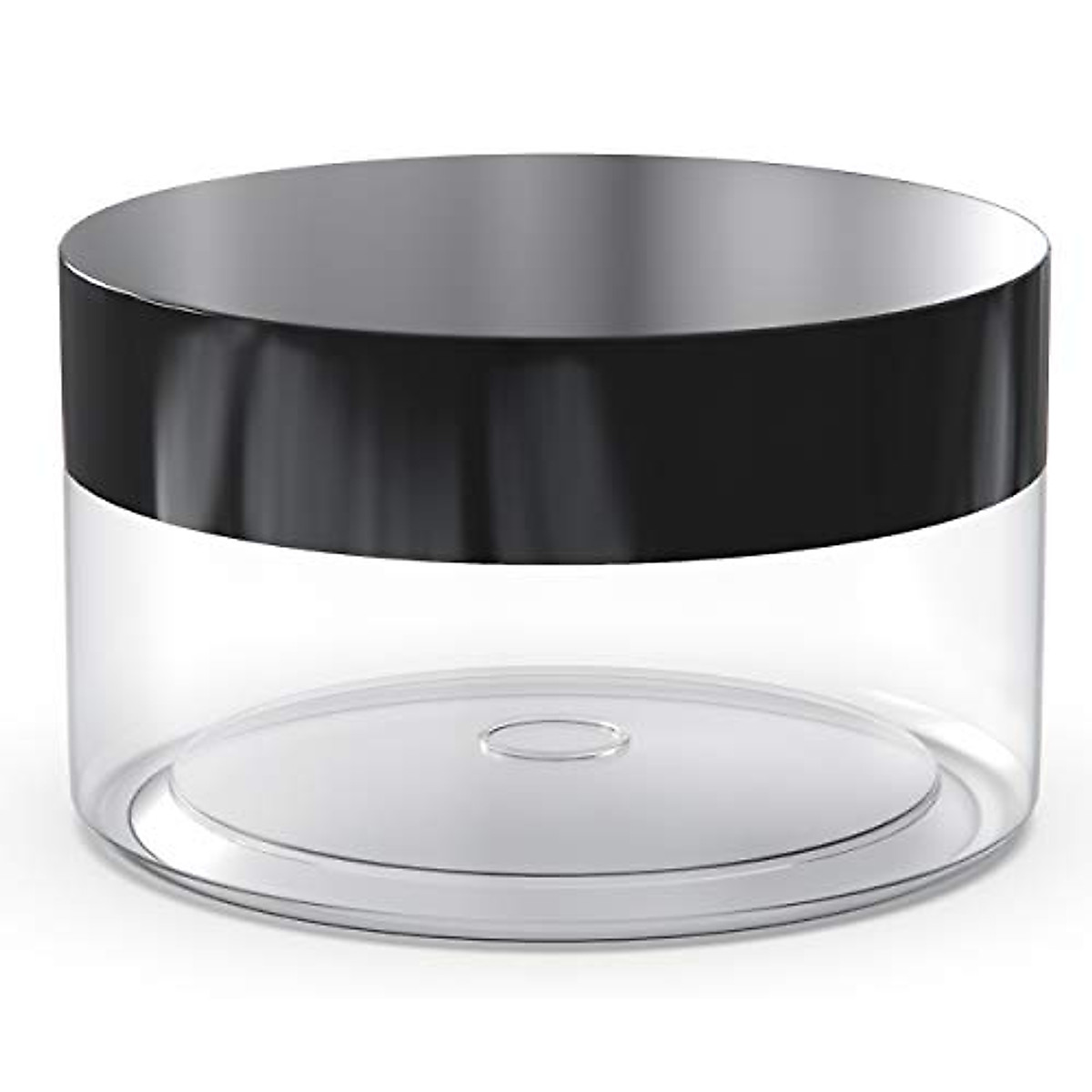 ZAVBE 60 Pack 2oz Plastic Jars with Black Lids BPA Free Small 60 gram Jar Round Clear Refillable storage Slime containers with Airtight Lids for Cosmetics, Sugar Scrub, Body Butters, Beauty Products.