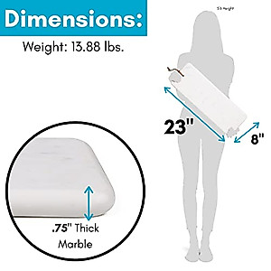 BIRDROCK HOME 23" Marble Serving Board | 100% Natural, Premium Marble | 23" L x 8" W | Charcuterie Board for Party Appetizers | Kitchen Platter for Food | Fruit Display - White