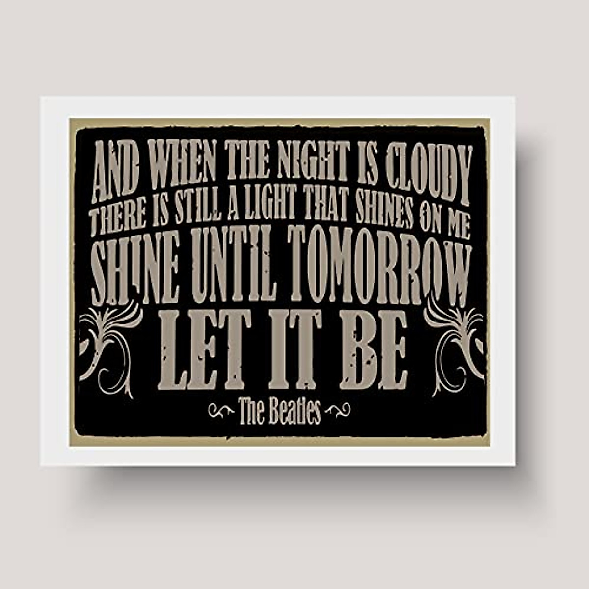 The Beatles-"Let It Be" Song Lyrics Art -10 x 8" Vintage Replica Sign Print-Ready to Frame. Retro Music Decor for Home-Office-Studio-Cave! Perfect Gift for Beatles Fans! Printed on Photo Paper.