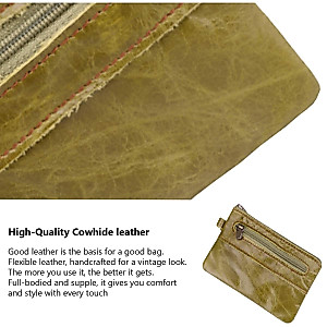 Genuine Leather Small Wallet - Casual Simple Wallet - Coin Purse - Credit Card Package - For Ladys Men Women Girl Boys (Light Green)