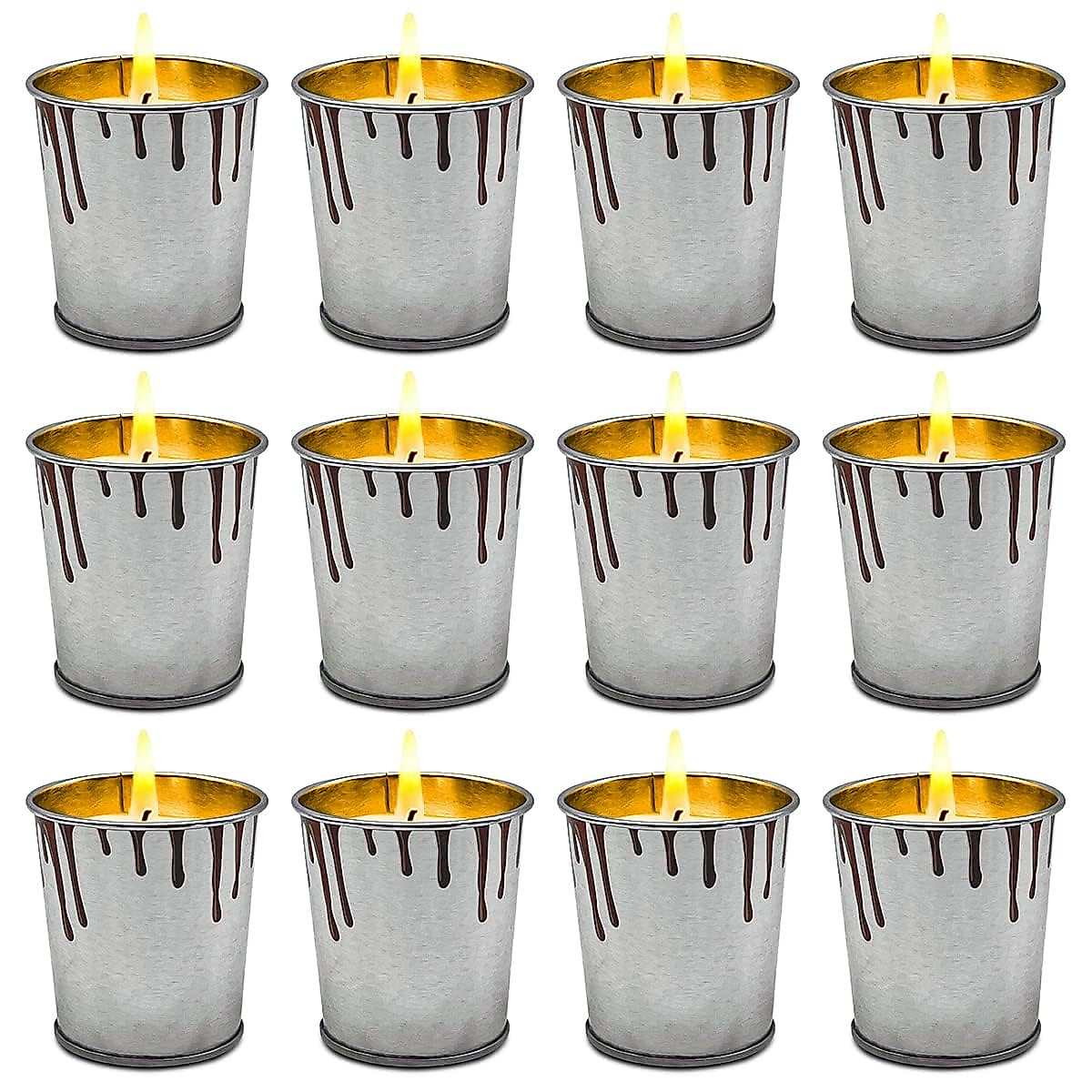 Citronella Candles 12 Pack, Outdoor Indoor Scented Candles with Pure Citronella Essential Oil and Natural Soy Wax, Long Lasting Burning for Home Gardon Patio Balcony