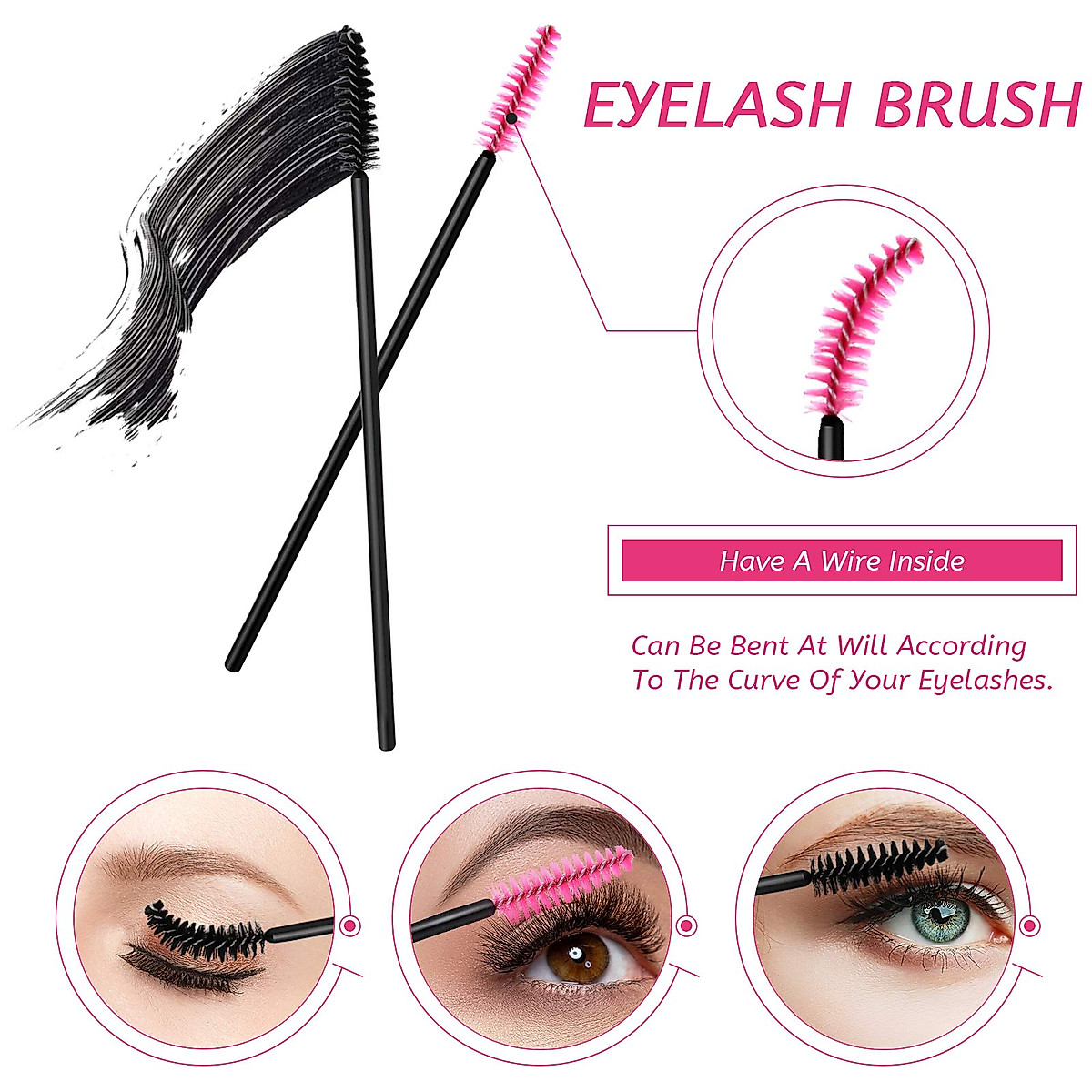 260 Pieces Disposable Makeup Tools Kit, Includes Eyeliner Brushes Mascara Wands Lipstick Applicators Plastic Storge Box Short Waterproof Cape Stainless Steel Makeup Palette and Spatula (Mixed Color)