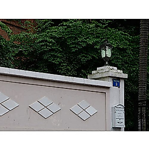 CZLZY Outdoor Waterproof Pillar Lamp Creative Aluminum E27 Post Light Glass Lampshade Villa Courtyard Fence Column Light Lawn Decoration Landscape Light Pedestal Light