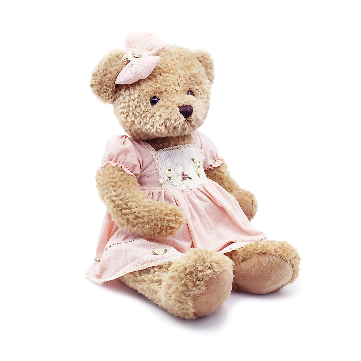 Oitscute Big Baby Teddy Bear with Cloth Cute Stuffed Animal Soft Plush Toy 25" (Pink&Brown)