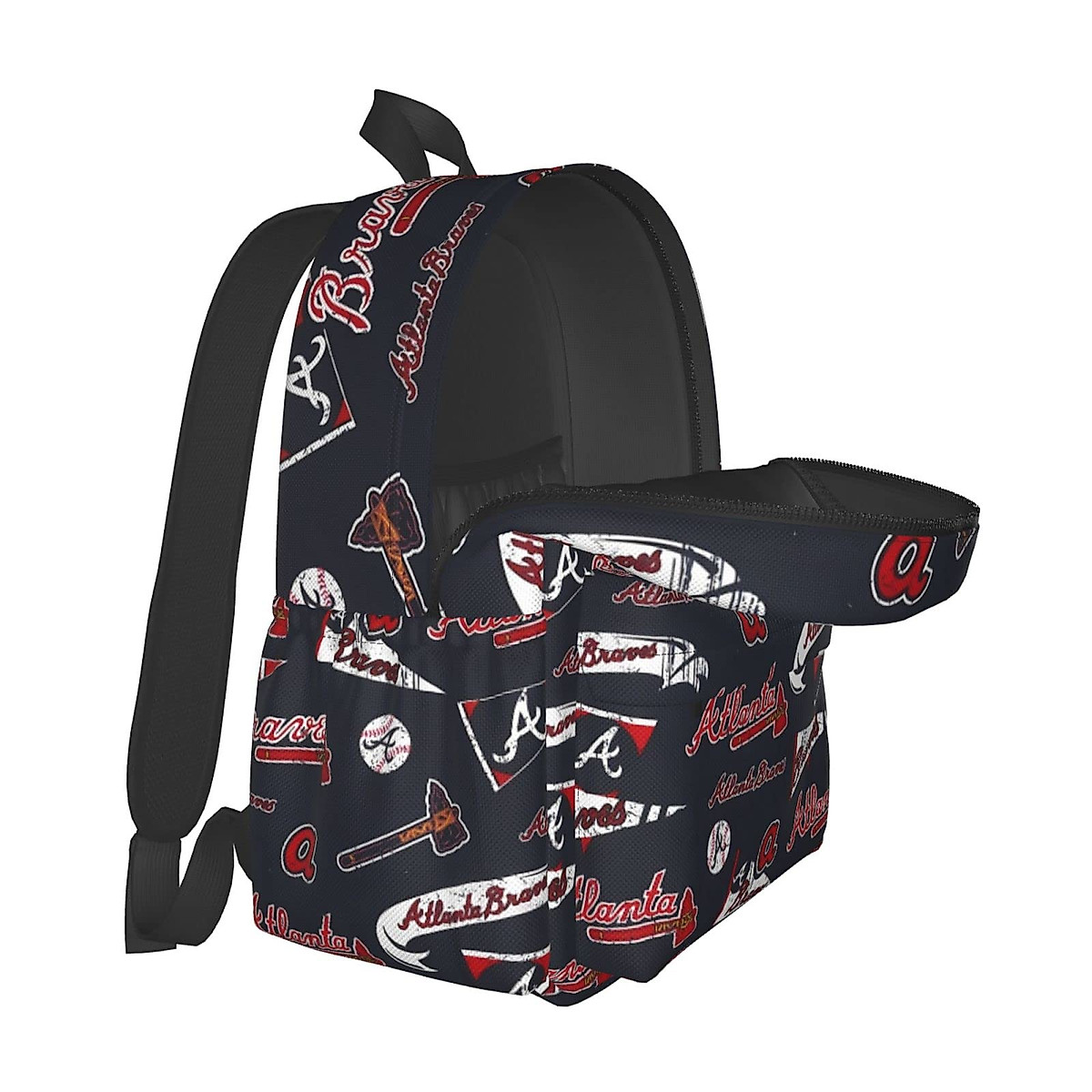 Annod Industries Atlanta Braves Baseball Backpack, Lightweight Casual School Backpacks Bags for Men Women Book Travel Hiking Camping Work, 16.9 Inch