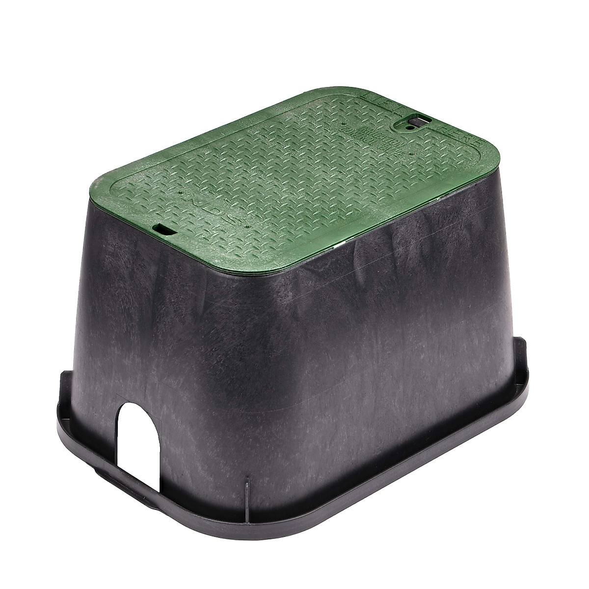 NDS 113BC 14" x 19" Standard Series Sprinkler Valve Box- Black with Green Bolt-Down Cover