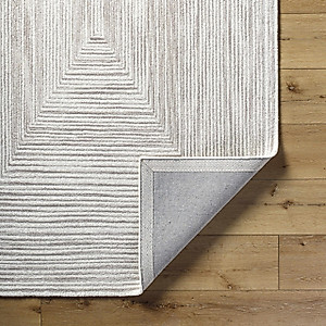 BoutiqueRugs Zabel Contemporary Area Rug - Light Silver, Warm Gray - 6' x 9'