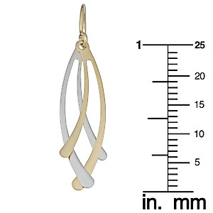 Kooljewelry 10k Two-tone Gold High Polish Fancy Dangle Earrings