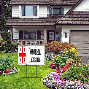 Georgia Lawn Signs with Stakes Lawn Yard Decorations for Rent 18x24 Inch Funny Lawn Sign Flag Sports Bar Party Events Metal Yard Lawn Sign for House Holiday Party