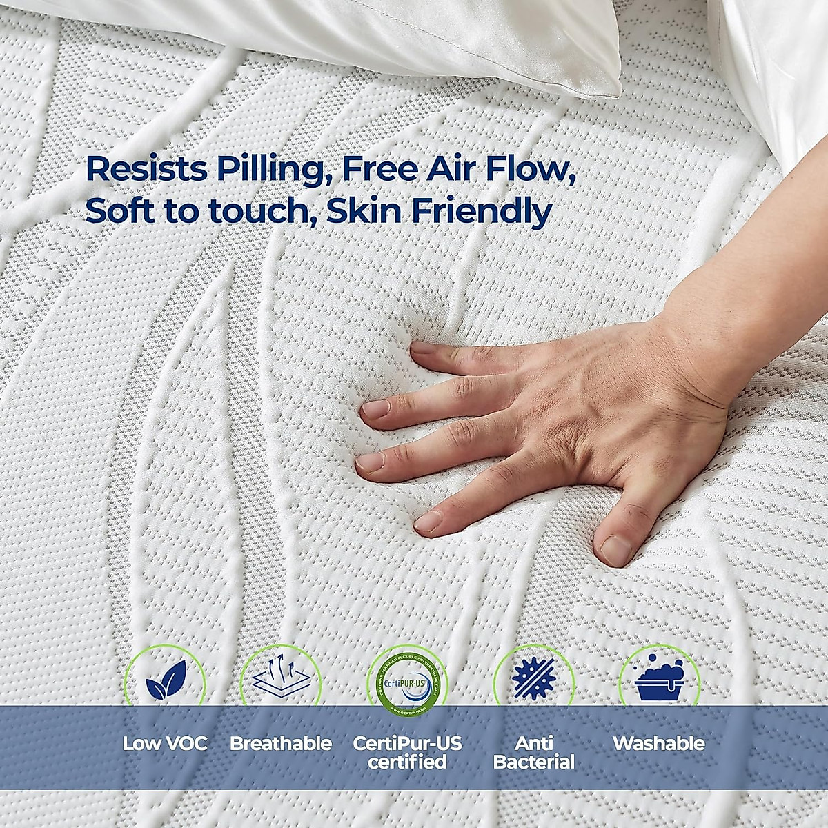 SERENITY HOME 12" Twin Memory Foam Mattress, Breathable Bed Mattress, Cooling-Gel Memory Foam Mattress in a Box, Support & Pressure Relief Mattress, Fiberglass Free, Made in USA | Twin