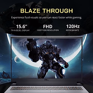 DELL G15 15.6‘’ FHD 120Hz Gaming Laptop, AMD Ryzen 5 6600H, 16GB DDR5 RAM, 512GB PCIe SSD, NVIDIA GeForce RTX 3050, Backlit Keyboard, HD Camera, Win 11 Pro, Gray