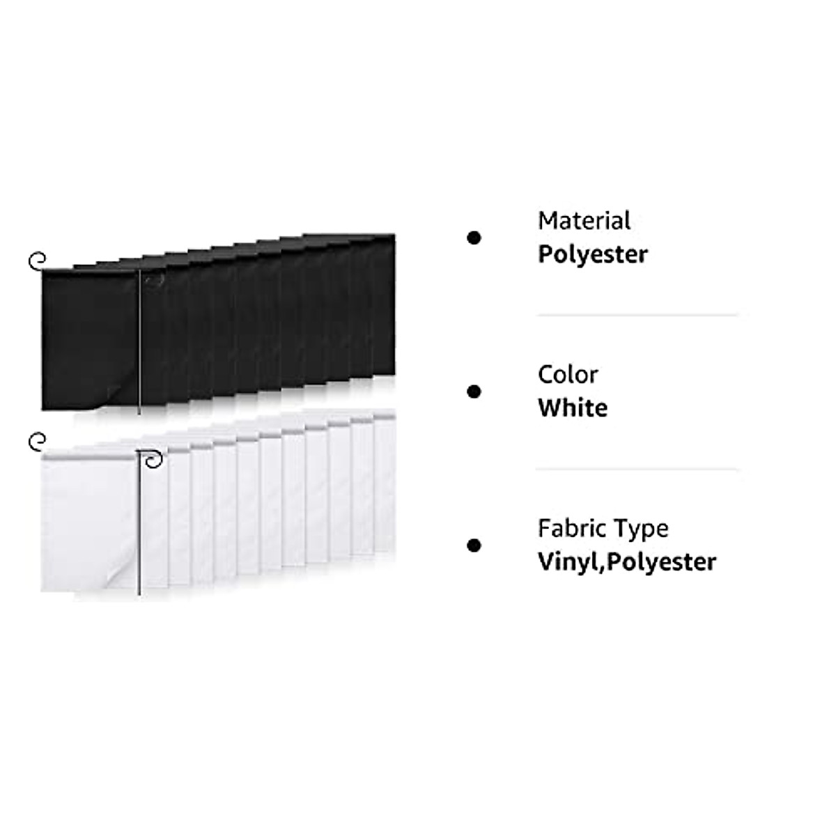 Blank Garden Flags Set, Solid Black Lawn Flags Plain White Yard Flags, DIY Polyester Banners Flag for Heat Transfer Vinyl Outdoor Courtyard Decoration Garden Decor, 11.8 x 17.7 Inches (24 Pieces)