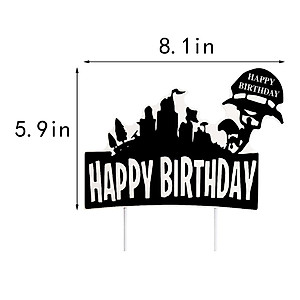 Auteby Happy Birthday Cake Topper - Video Game Birthday Party Cake Decorations Party Supplies