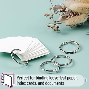 Mr. Pen- Loose Leaf Binder Ring, 40 Pack, Binder Rings 1 Inch, Binder Rings, Book Rings, Metal Rings for Index Cards, Rings for Flash Cards, Index Card Rings, Paper Rings, Small Binder Ring, Book Ring