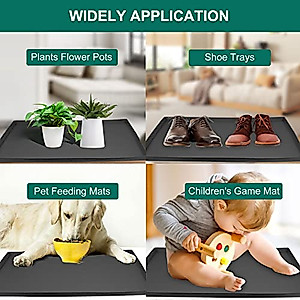 TPAPFRLY Under Sink Mat, 31'' x 22'' Thick and Firm Silicone Under Sink Liner Drip Tray with Drain Hole, Kitchen Bathroom Cabinet Mat and Protector for Drips Leaks Spills Tray