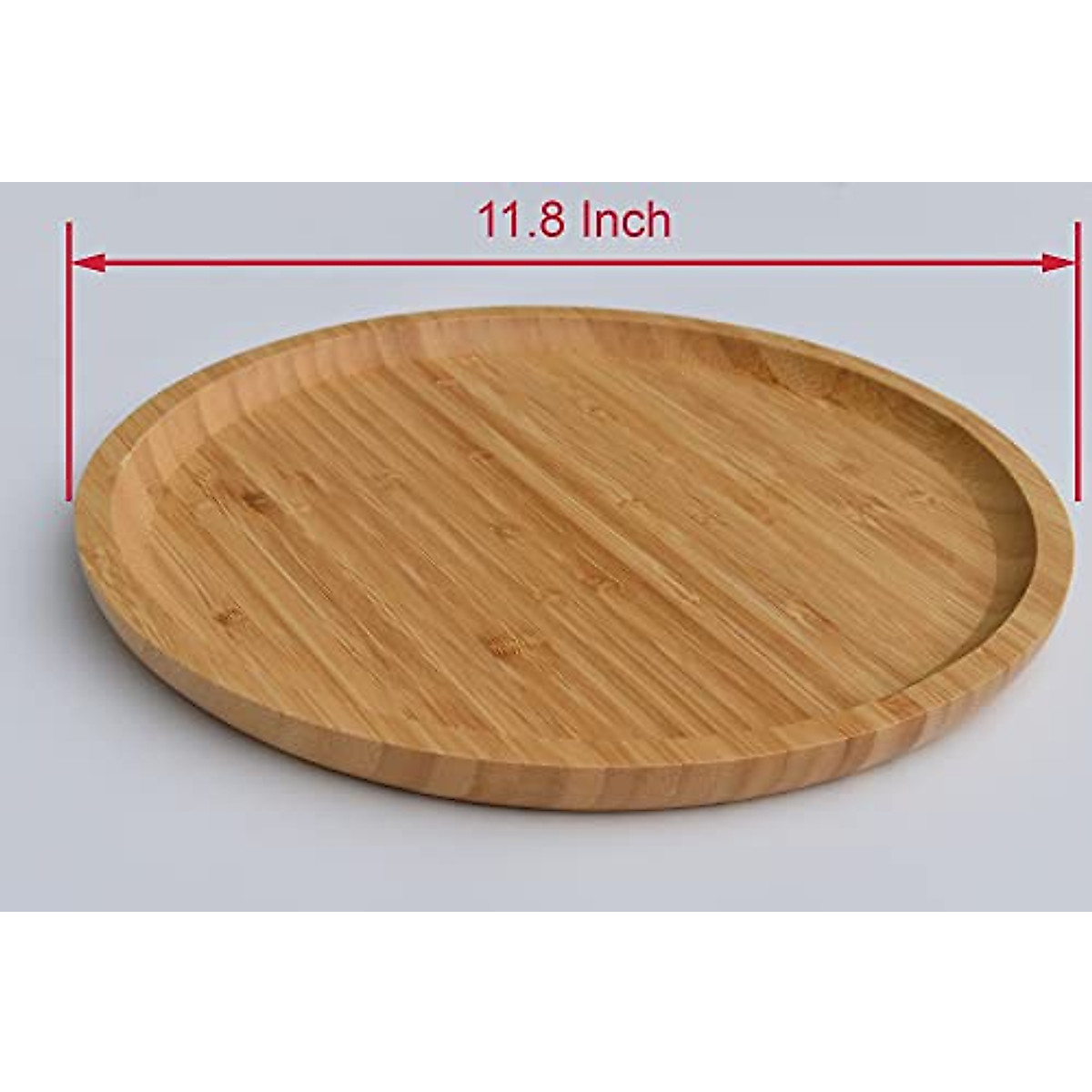 Party Trays for Serving Food, Bamboo Platter, Breakfast Dinner Trays Coffee Bread Serving Tray, Fruit Platters for Wedding Party Home Hotel Restaurant (11.8 Inch, Round)