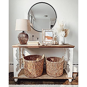 Signature Design by Ashley Alwyndale Wood 3 Shelf Console Sofa Table, Brown & White