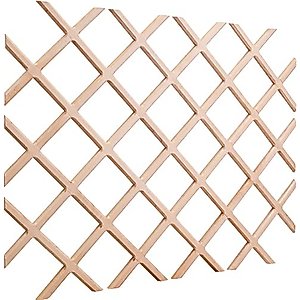 Hardware Resources Wine Storage Lattice Rack - Rustic Wooden Bottle Holder Panel Inserts for Cabinets - Made of Untreated Alder Wood - Beveled Edges, Easy to Assemble, Customizable Capacity - 36x48”