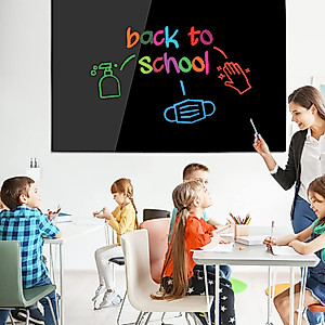 DEVELOP Magnetic Black Glass Dry Erase Board, 36 x 24 Inches (90 x 60 cm), Frameless Wall Mounted Writing Glass Whiteboard with 4 Markers, 2 Magnets, 1 Eraser