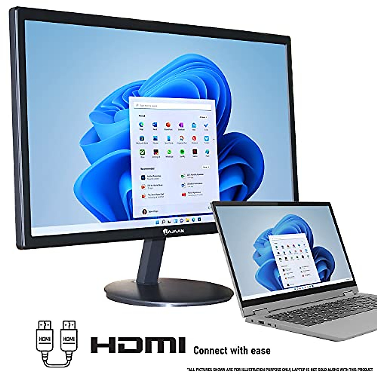 HAJAAN S240i 24 Inch Flat Screen Full HD Widescreen IPS LED Monitor (HDMI and VGA) 1920X1080 Resolution at 75Hz 5ms Response Time