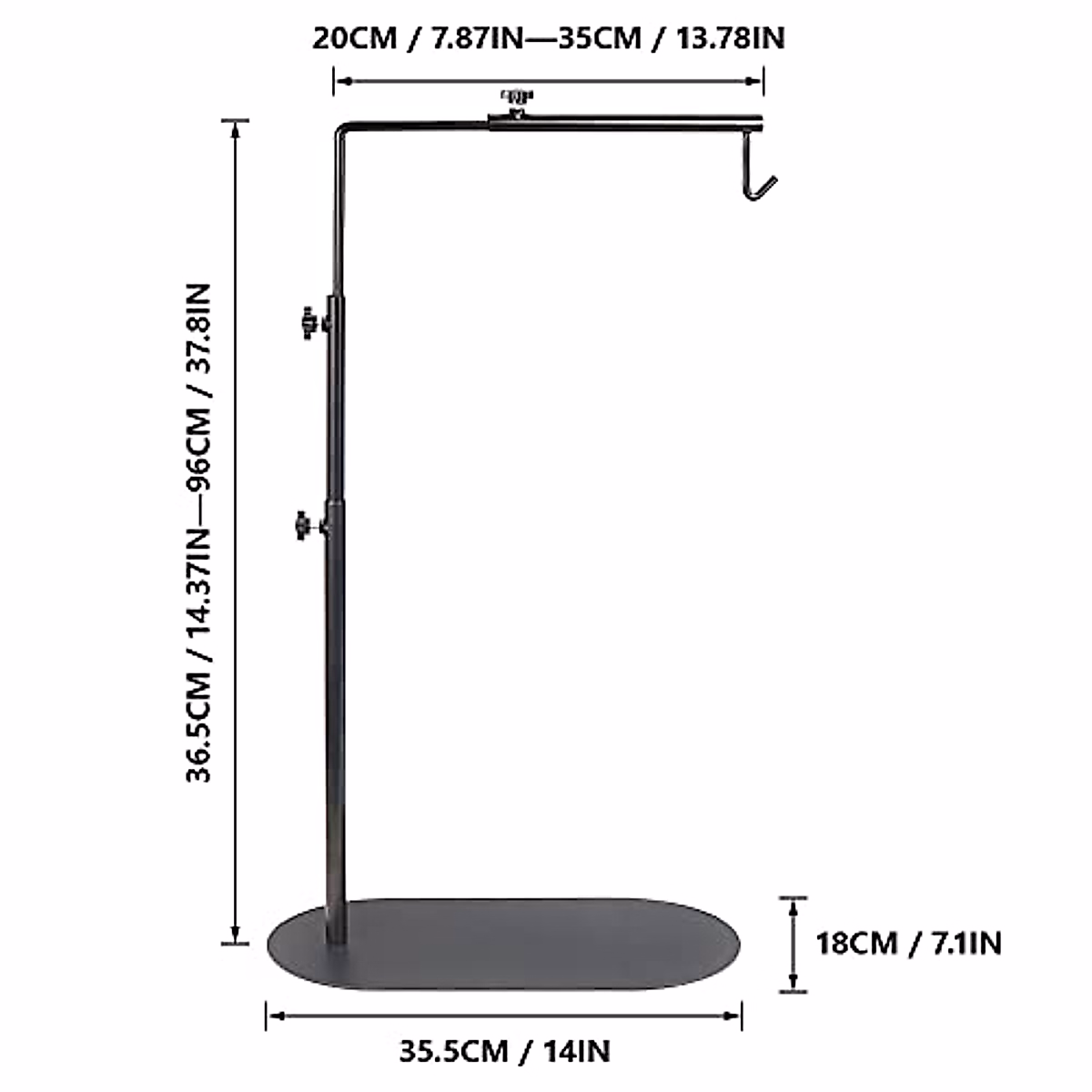 Insfashble Adjustable Heat Lamp Holder Black