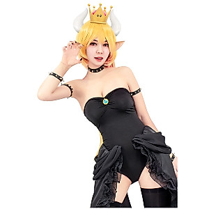 C-ZOFEK Bowsette Crown Gold Plastic Halloween Cosplay for Women (Gold)
