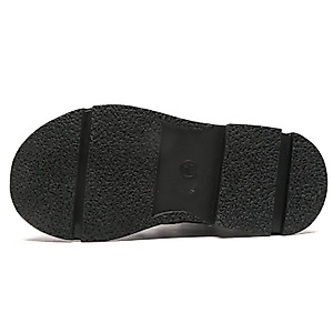 kkdom Boys Girls Waterproof Lace Up Side Zipper Mid Calf Combat Boots(Toddler/Little Kid/Big Kid) Black US Size 2 M Little Kid