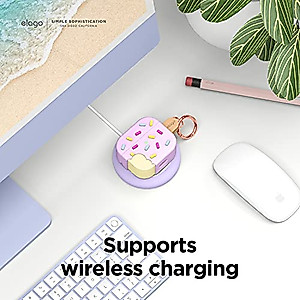 elago Ice Cream Case Compatible with AirPods 3rd Generation Case - Compatible with AirPods 3 Case Cover, Carabiner Included, Supports Wireless Charging, Shock Resistant, Full Protection (Blueberry)