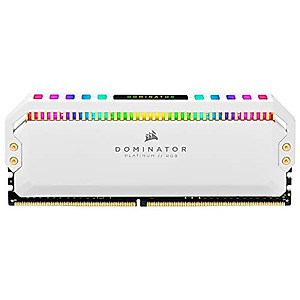 Corsair Dominator Platinum RGB 32GB (4x8GB) DDR4 3200 (PC4-25600) C16 1.35V Desktop Memory - White