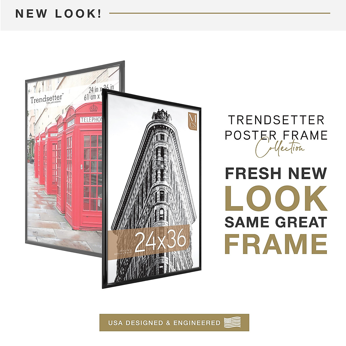 MCS Trendsetter Poster Frame, Black, 24 x 36 in, Single